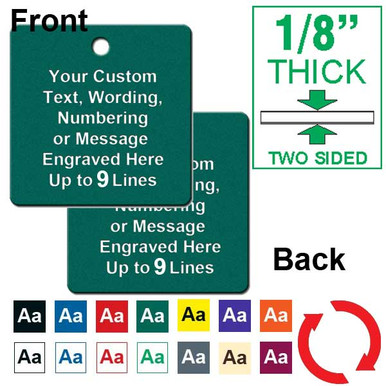 Shop for and Buy 1/8 Inch Thick - 2 Inch Square Plastic Tag CUSTOM ...