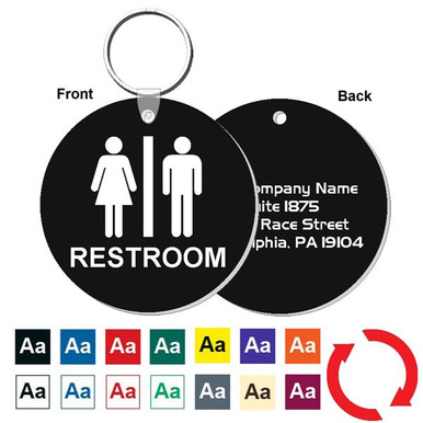 Shop for and Buy Restroom Round Engraved Key Tag with Custom Back at ...