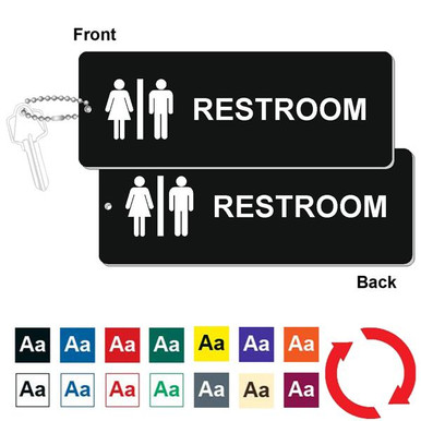 Shop for and Buy Restroom Jumbo Rectangle Double Sided Engraved Key Tag ...