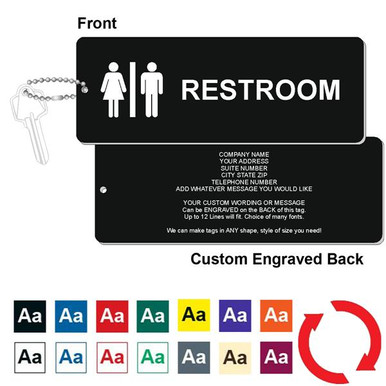 Shop for and Buy Restroom Jumbo Rectangle Engraved Key Tag with Custom ...