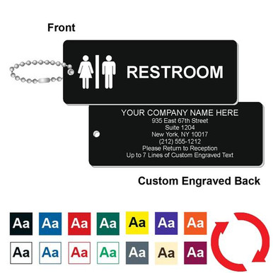 Shop for and Buy Restroom Standard Rectangle Engraved Key Tag with ...
