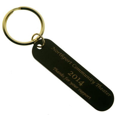 Shop for and Buy Black Brass Long Rectangle Key Tag CUSTOM ENGRAVED at ...