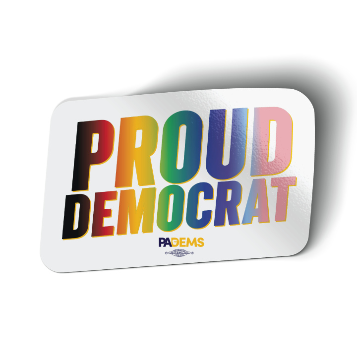 Proud Democrat (4.4" x 3" Vinyl Sticker -- Pack of Two!) - PA ...
