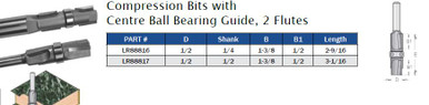 Compression Bits with Centre Ball Bearing, 2 Flutes