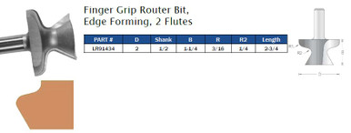 Finger Grip Router Bit Edge Forming, 2 Flutes