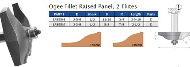 Ogee Fillet Raised Panel, 2 Flutes