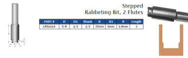 Stepped Rabbeting Bits, 2 Flutes