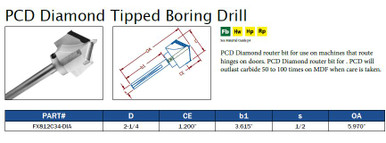 PCD Diamond Tipped Boring Drill