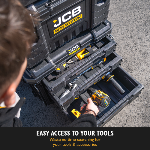 JCB Site System 5-Piece Tool Storage Set, Heavy-Duty Modular