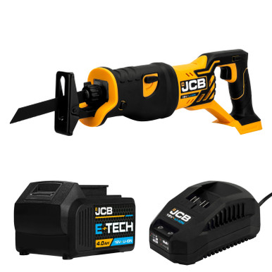 JCB 18V Reciprocating Saw, 4.0Ah Battery & 2.4A Charger Kit