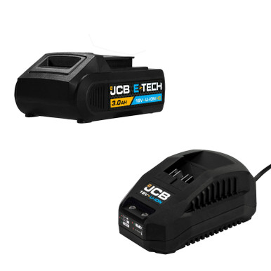 JCB 18V 3.0Ah Lithium-Ion Battery and 2.4A Fast Charger Kit