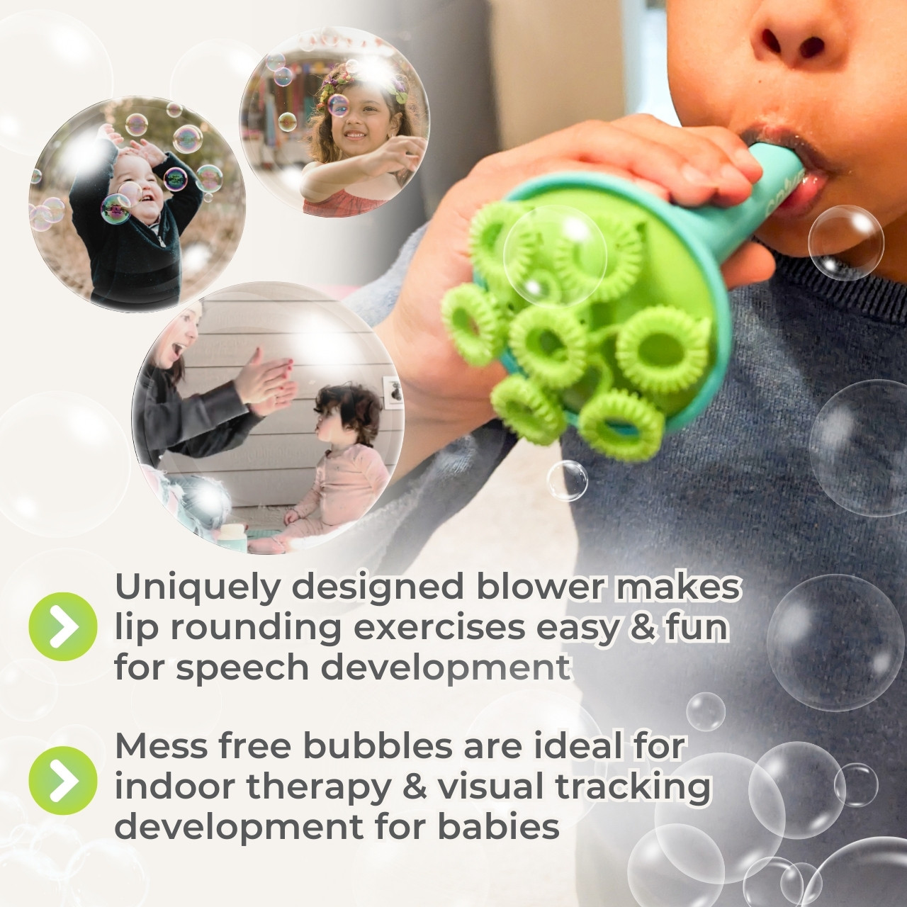 Sensory Bubble Play Skin Happy Botanical Bubbles & Blower Set