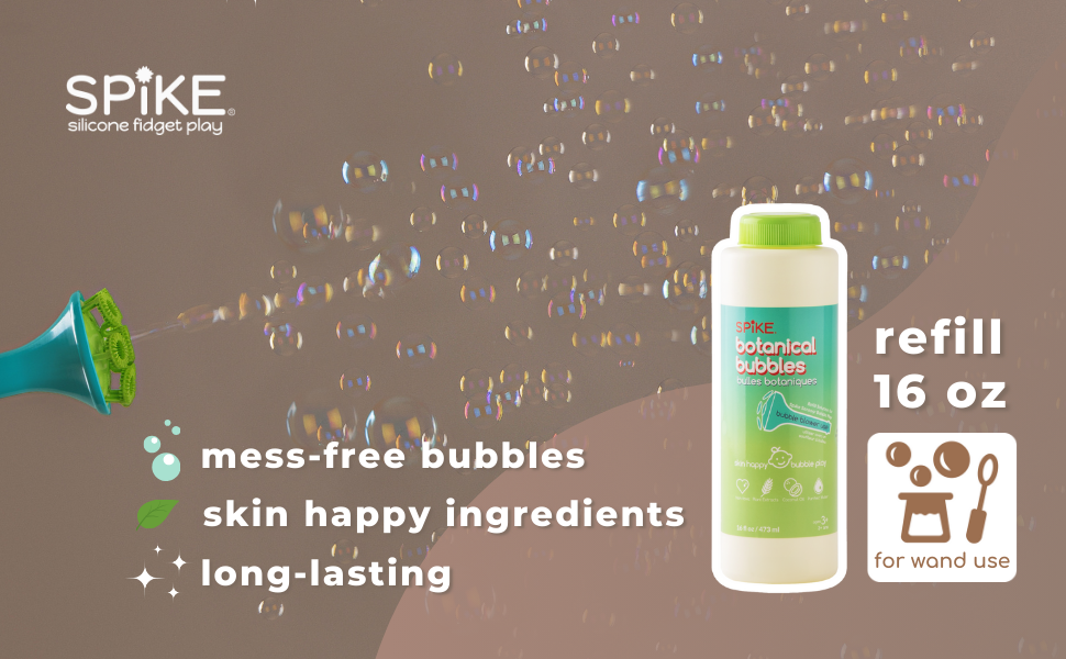 Spike Botanical Bubbles 16 fl oz Refill for Bubble Blower Use