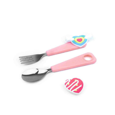 FlexWarez Kids Spoon & Fork Set with Sensory Charmz
