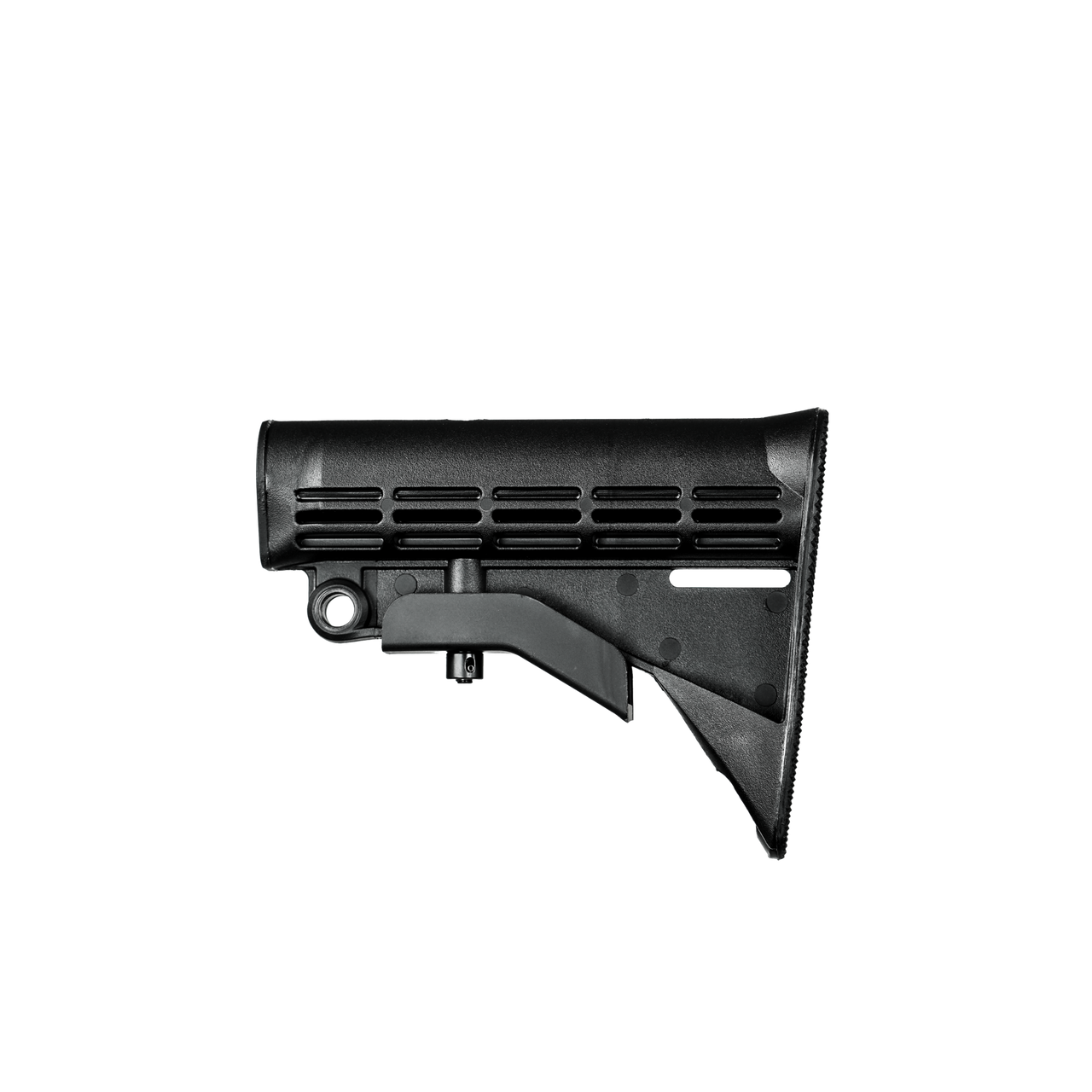 DOD P&S mil-spec waffle stock with QD mount for Colt contract.