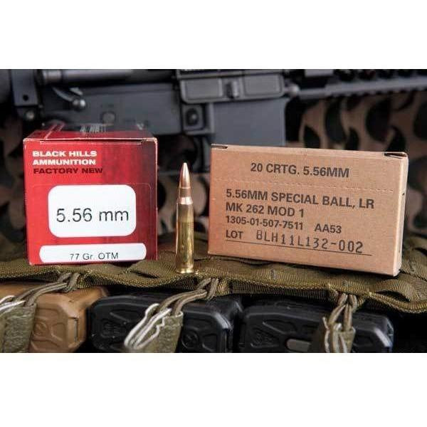 Black Hills Ammo: 5.56mm 77 gr OTM Red Box: Mk262 Mod1