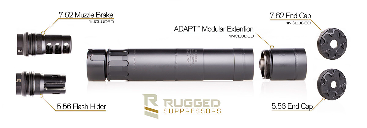 Rugged Surge 762 Modular Rifle Suppressor