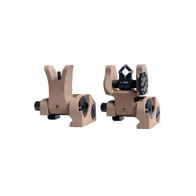 Troy Micro M4 Dioptic DOA Front & Rear Folding Sights BUIS - FDE