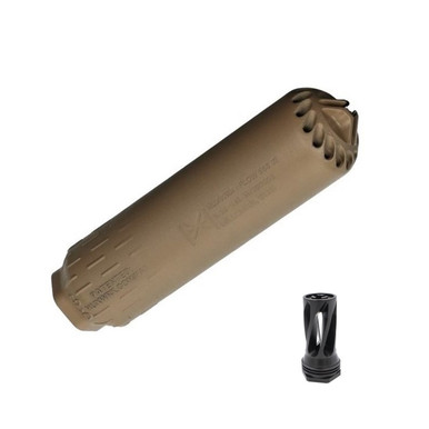HUXWRX FLOW 556 TI Suppressor - FDE with Flash Hider - 3291