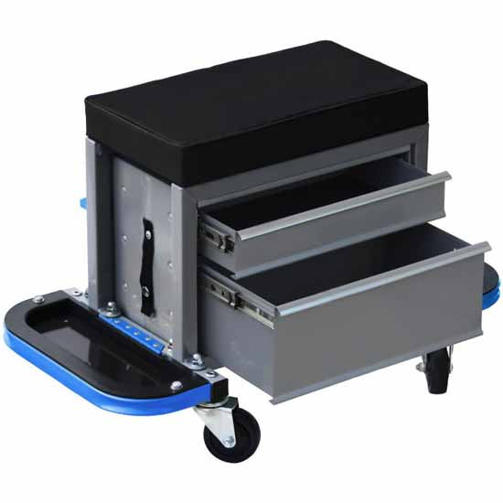 Tool Box - Seat - Creeper Combo Rolling Storage Seat With 2 Sliding ...