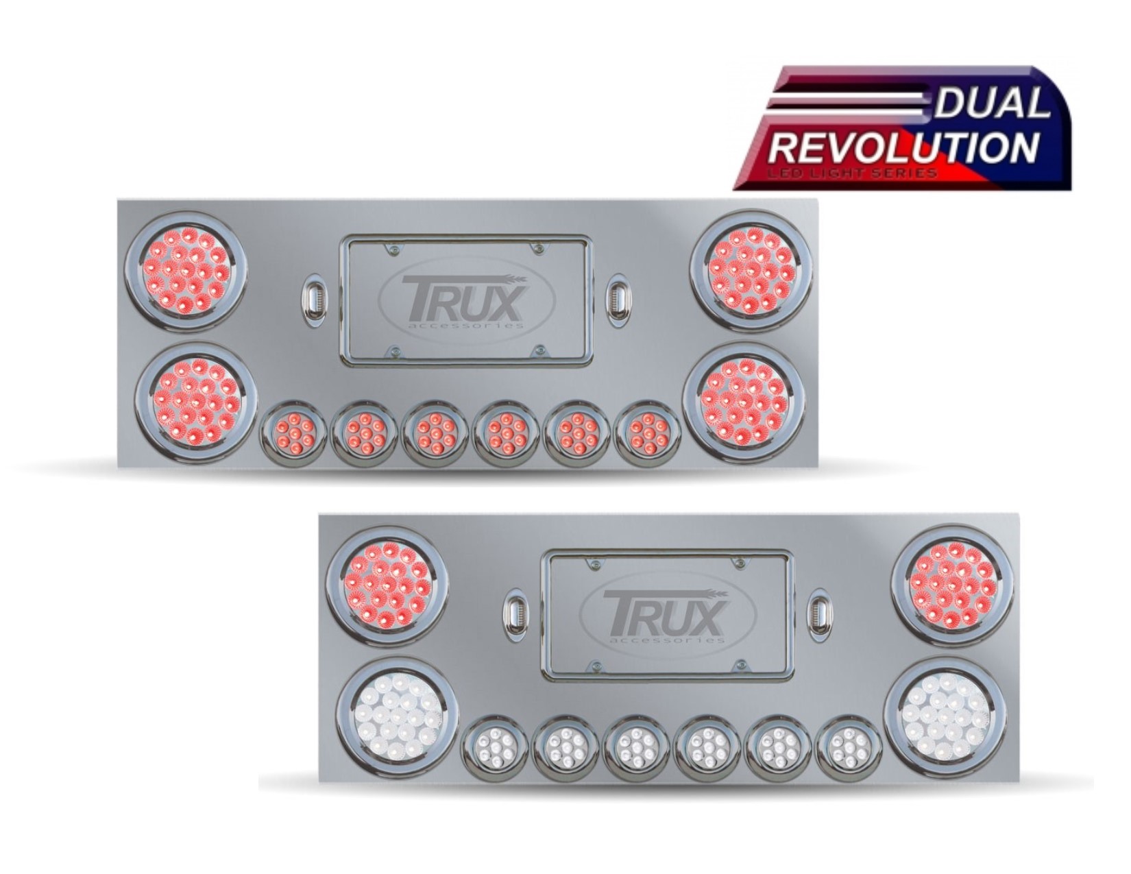 2" Dual Revolution LED - Red / White - Elite Truck Accessories