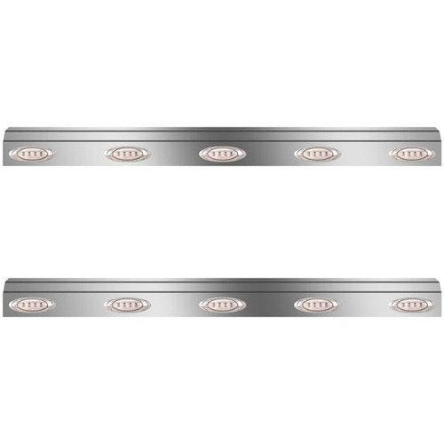 60 Inch Stainless Steel Fuel Tank Fairings W/ 10 P1 Amber/Clear LEDs ...