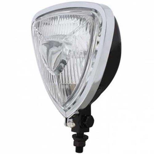 Triangle Headlight With Black Housing, Flat Back - Elite Truck Accessories