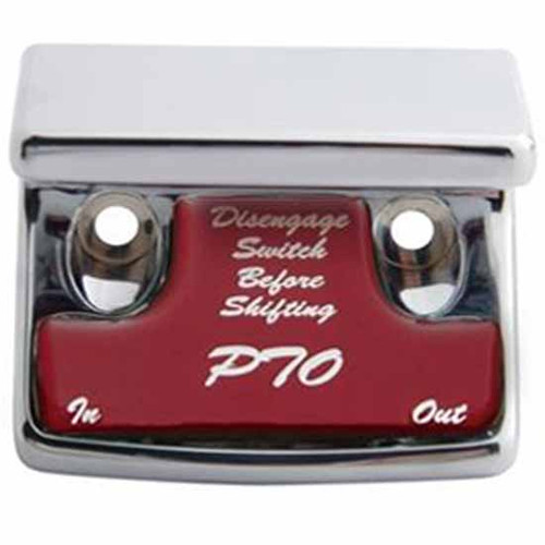 Chrome PTO Switch Guard W/ Red Sticker For Freightliner, International ...