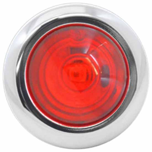 3/4 Inch Round Red LED Red Lens Bulkhead Light W/ Chrome Bezel - Elite ...