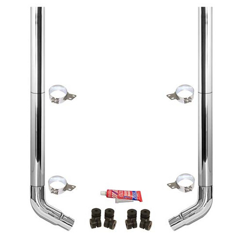 BESTfit 8 Inch Chrome Exhaust Kit With Long Drop Elbows For Peterbilt ...