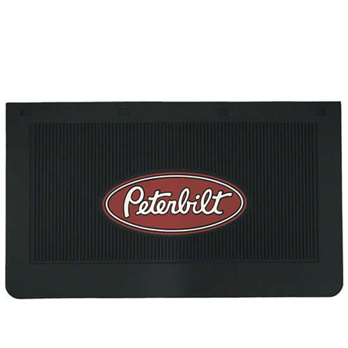 24 X 18 Inch Black Rubber Mud Flap W/ Red & White Peterbilt Logo ...