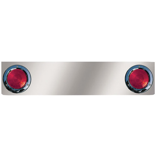 8 Inch 430 Stainless Steel Rear Center Panel W/ 2 - 4 Inch Round Red ...
