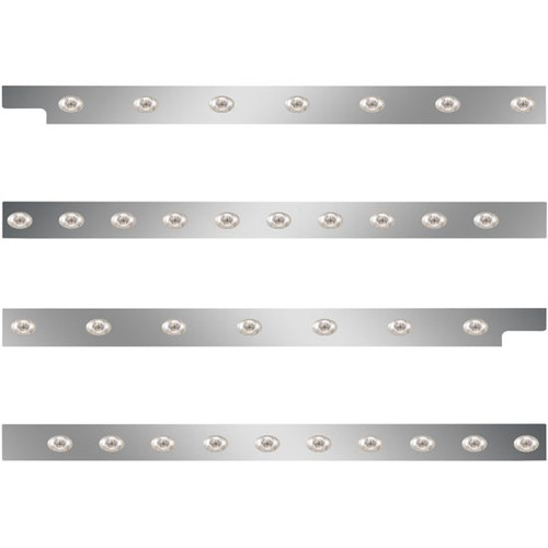 SS Cab/Sleeper Panel Kit W/ P3 Style LED Lights - Amber LED/ Clear Lens ...