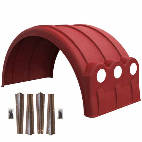 Minimizer MIN2480 Tandem Axle Fender Kit - Red, W/ Light Box, W/ Weld ...