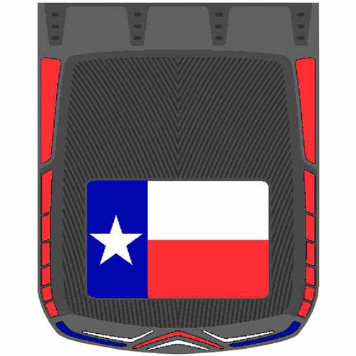24 X 30 Inch Texas Flag Mud Flaps With Black Background, Red Accents ...
