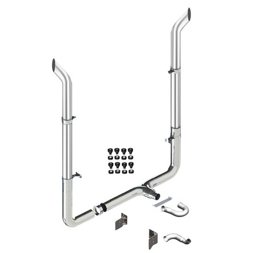 Lincoln Chrome Exhaust Kit, 7 x 96 Inch W/ Bull Hauler Stacks & Long ...