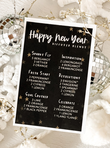 New Years Diffuser Blends Printable Recipe Card - Growing Healthy Homes