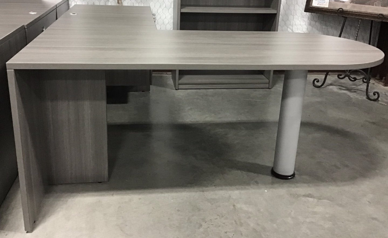 AM-Series 71" Bullet Front Executive L-Shape Desk with Suspended ...