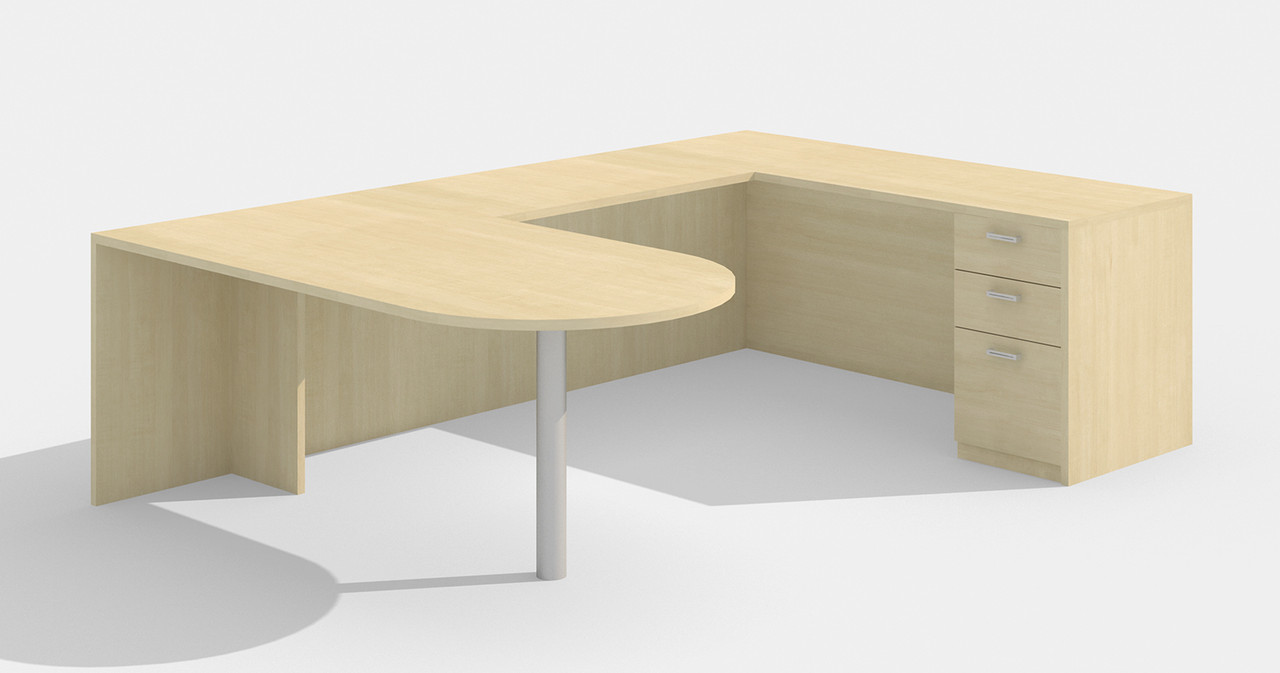 AM-Series Bullet Front U-Shape Executive Desk - Neox Modern Furniture