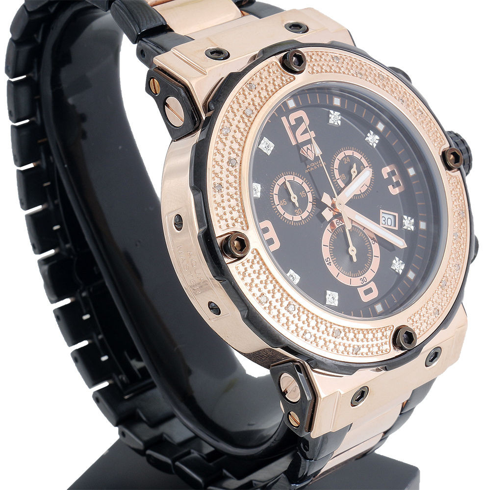 Men Diamond Watch Aqua Master Jojo Jojino Joe Rodeo Chronograph Black ...