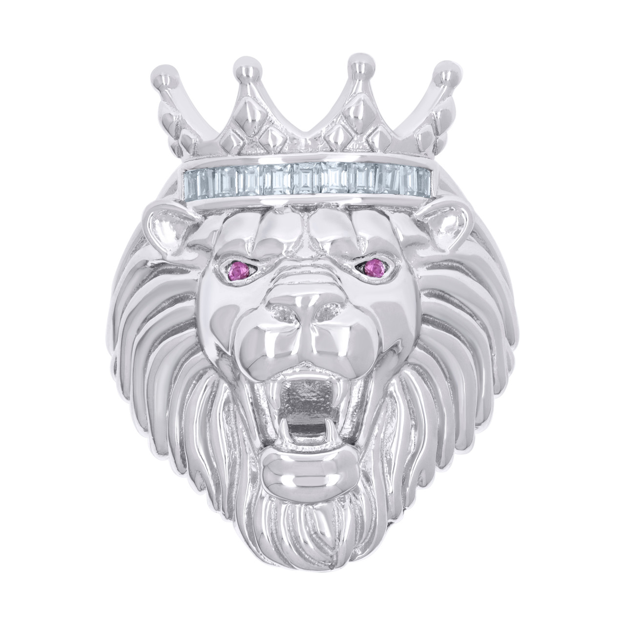 Sterling Silver Moissanite Pinky Eye Lion Crown Pinky Ring 1/2 CT ...