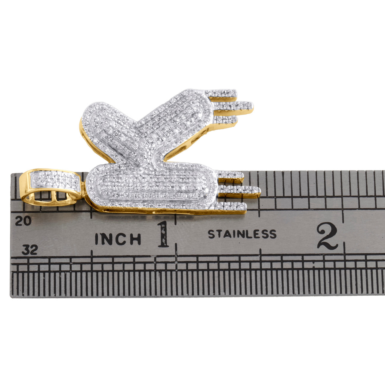 10K Yellow Gold Diamond K Initial Bubble Drip Pendant Pave Dome Charm 0 ...