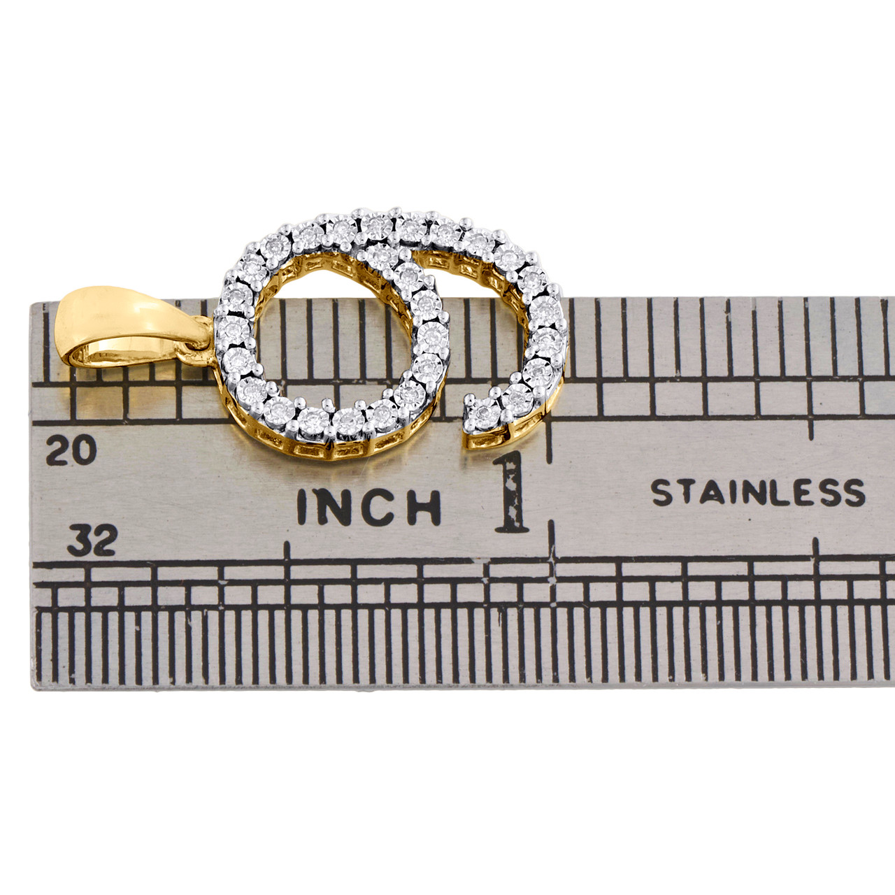 10K Yellow Gold Genuine Diamond Number # 9 NINE Pendant 1" Unisex Charm ...