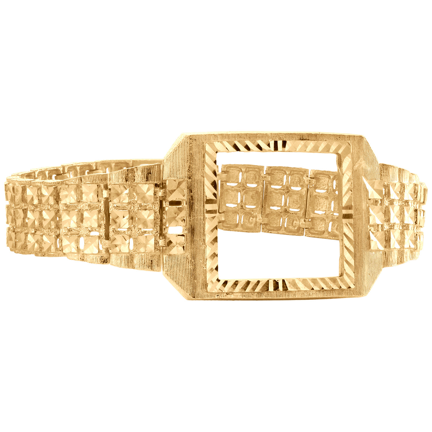 10K Yellow Gold Geneve Classic Nugget Watch 25mm x 25mm Black or ...