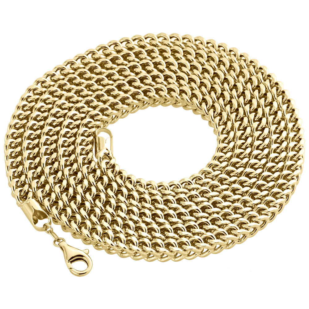 Real 10K Yellow Gold Hollow Round Box Link Chain 3.25mm Necklace 26 ...