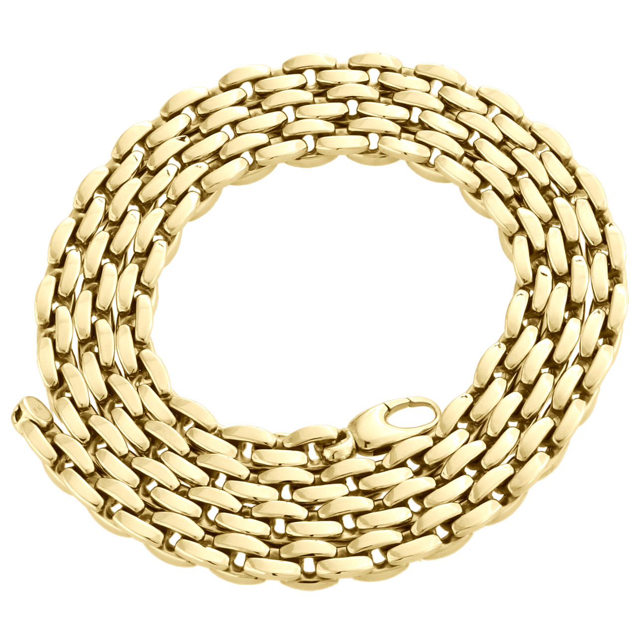 10K Yellow Gold Fancy 3D Puff Oval Rolo Link Chain 8mm Statement ...