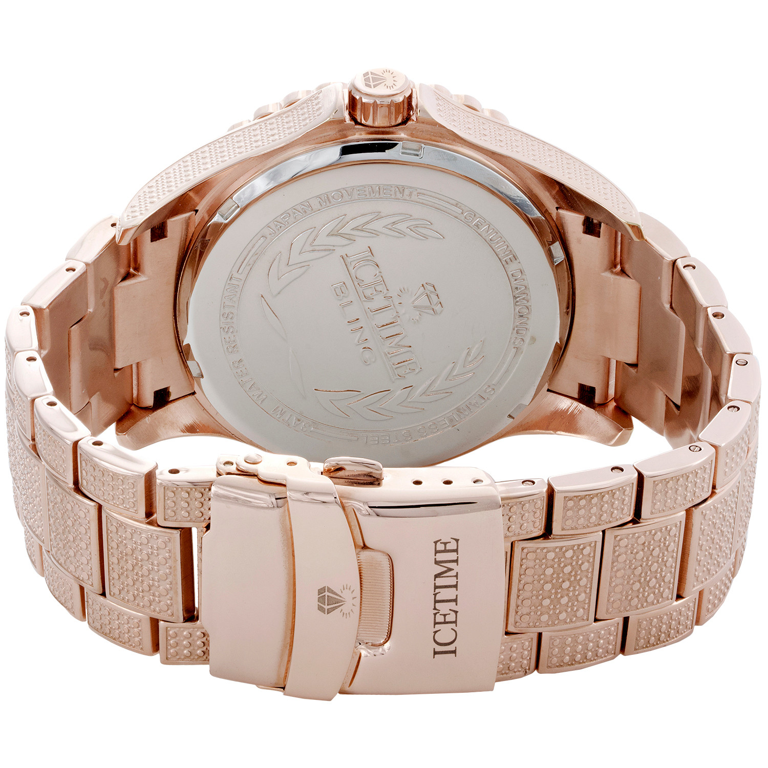 Mens Diamond Watch Ice Time Bling Jojo Joe Rodeo Rose Steel Illusion ...