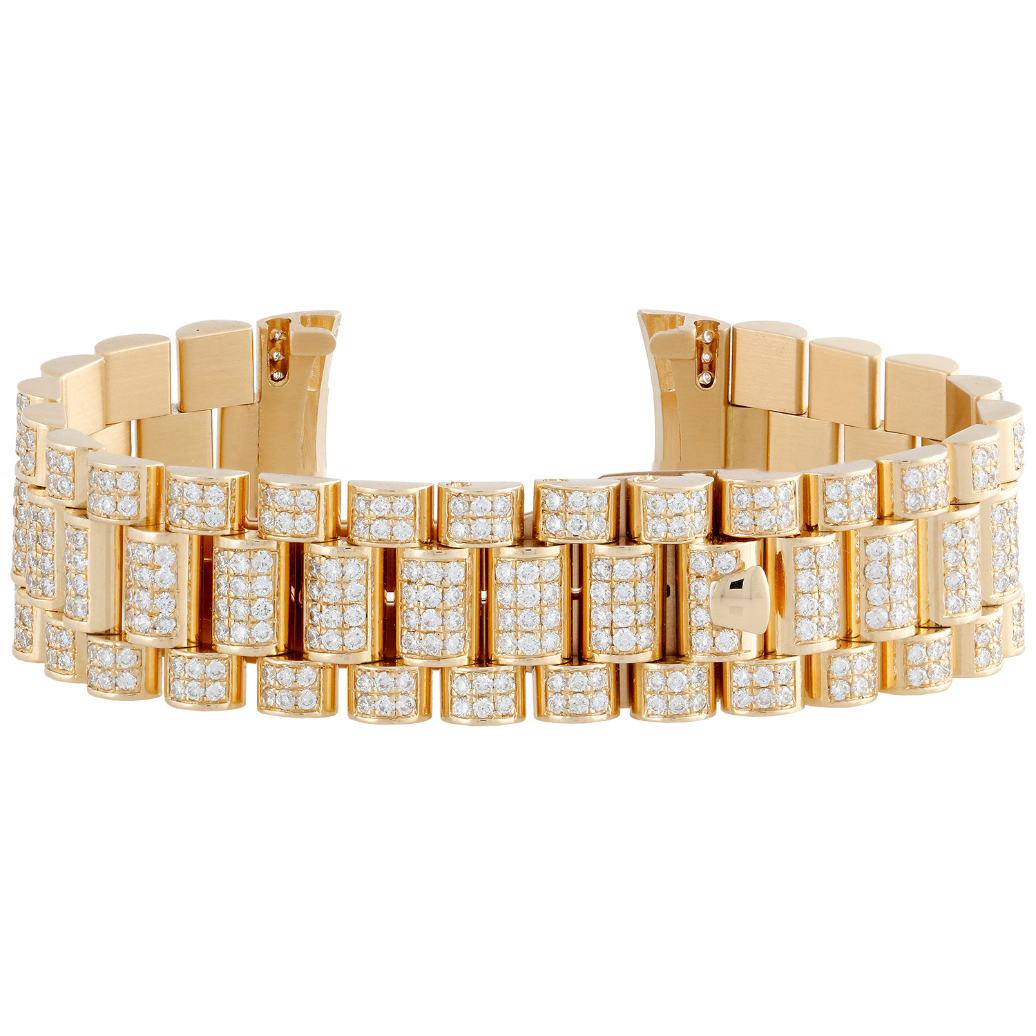 Mens Diamond Rolex Day-Date President 18k Yellow Gold Watch with Band 4 ...