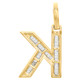 10K Yellow Gold Baguette Diamond Letter K Mini Pendant 1" Initial Charm ...