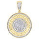10K Yellow Gold Diamond Greek Key Medusa Medallion Pendant Pave Charm 0 ...